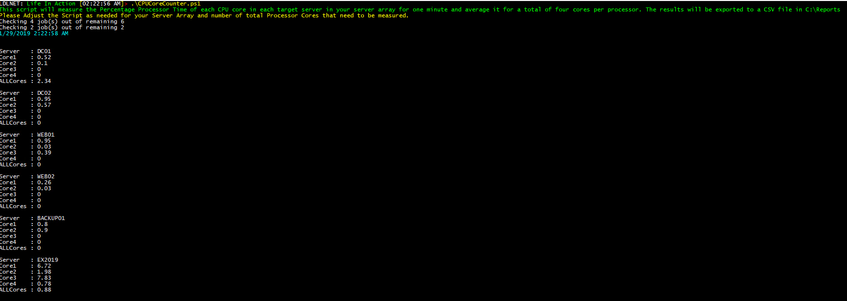 Measuring Cpu Processor Times Per Core Across Multiple Servers Through Powershell It Blog