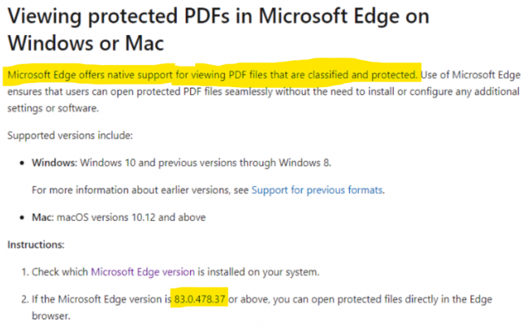 Issue with opening AIP/MIP Protected PDF Documents in Microsoft Edge ...