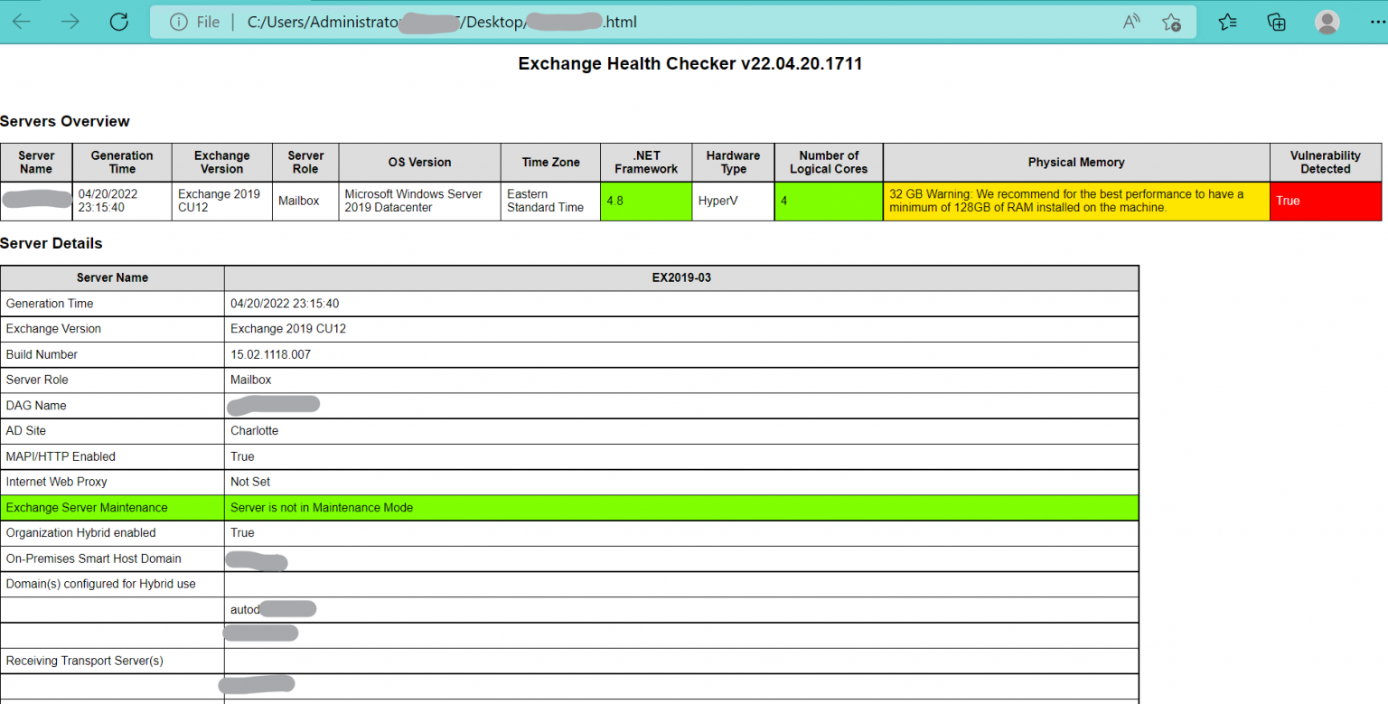 The Exchange Health Checker Script – IT Blog